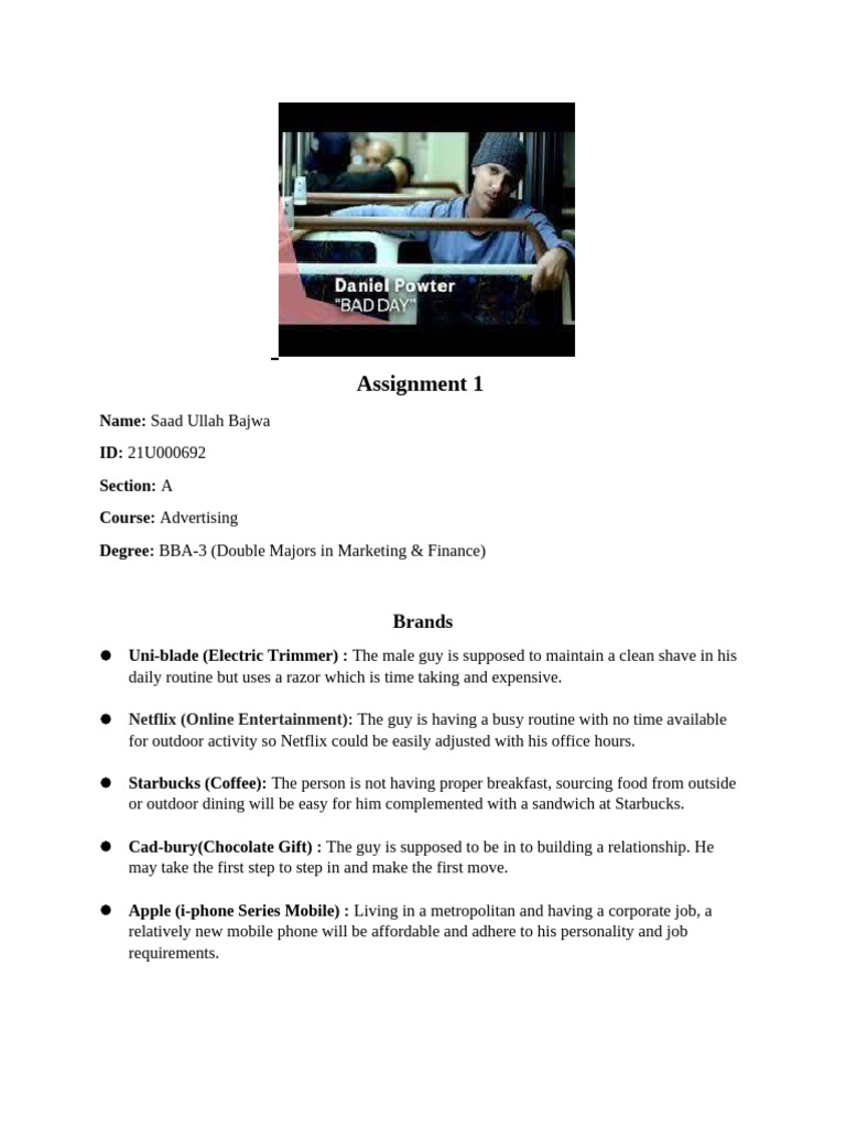 Advertising Assignment Saad | PDF