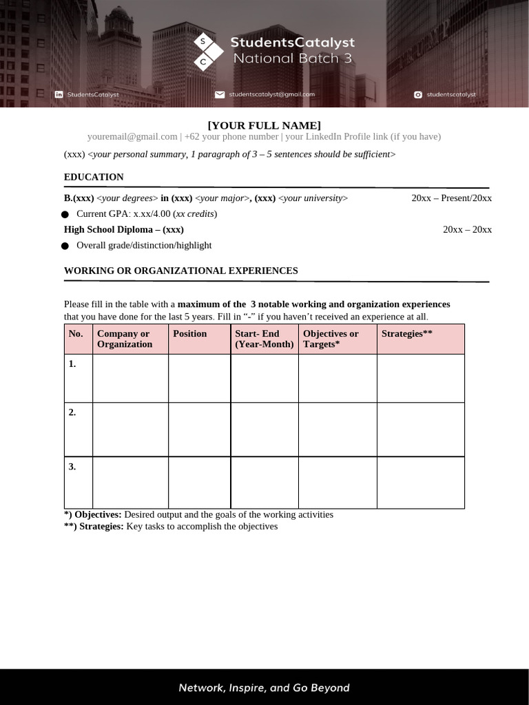 Make A Copy - CV & Essay Form | PDF | Psychology | Organizational Behavior