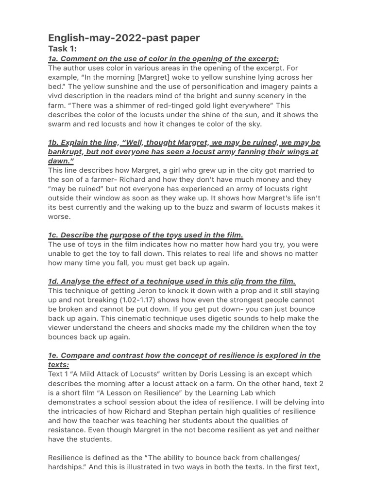 English May 2022 Past Paper+Task3+Changes | PDF | Psychological Resilience