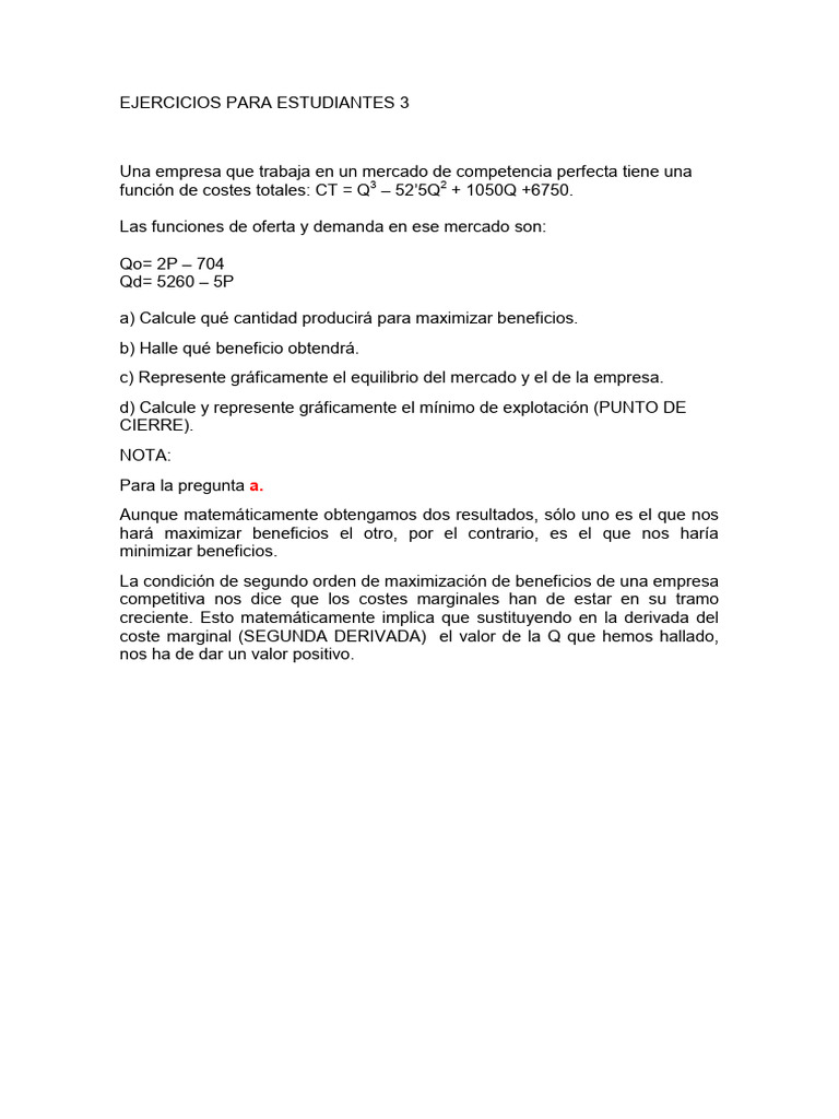 Ejercicios para Estudiantes 3 | PDF