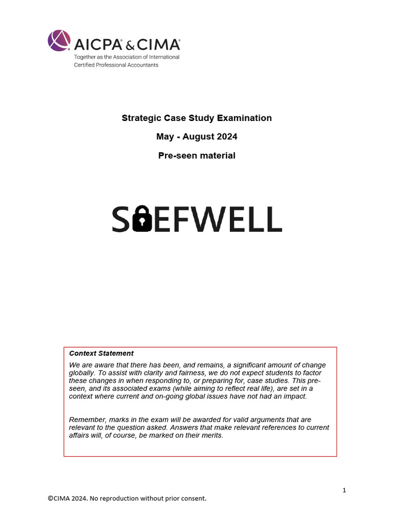 CIMA mAY 2024 PRESEEN CASE STUDY | PDF | Equity (Finance) | Balance Sheet