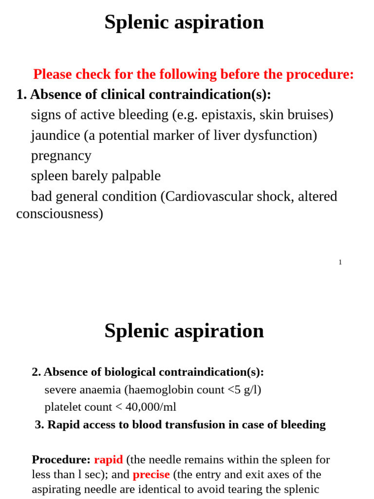 8b - Splenic Aspiration Tips | PDF