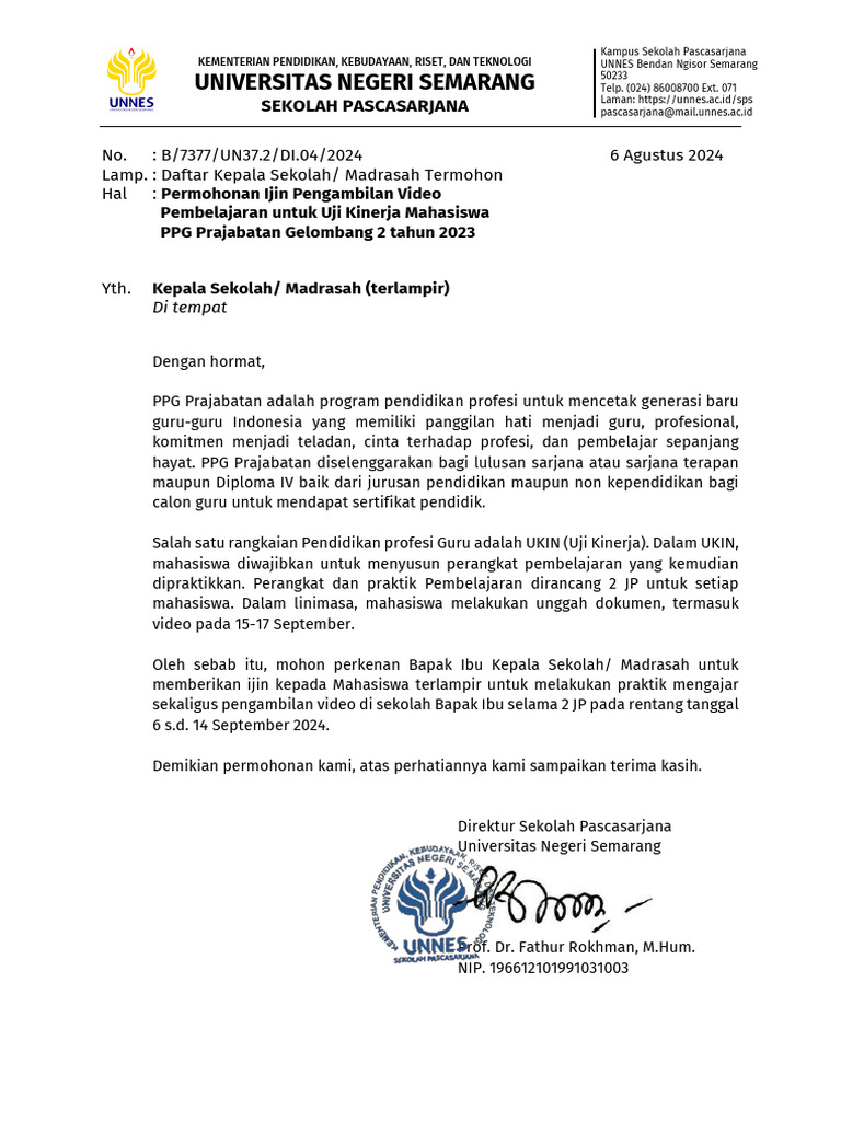 7377-Ijin Pengambilan Video UKIN-rev01 | PDF