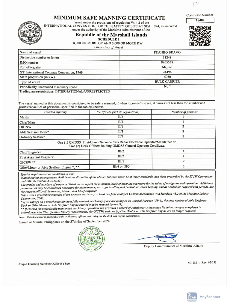 MINIMUM SAFETY CERT. | PDF