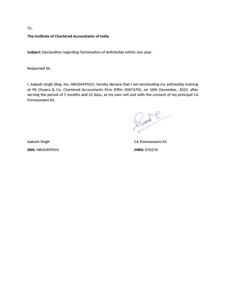 Declaration For Transfer (New) | PDF