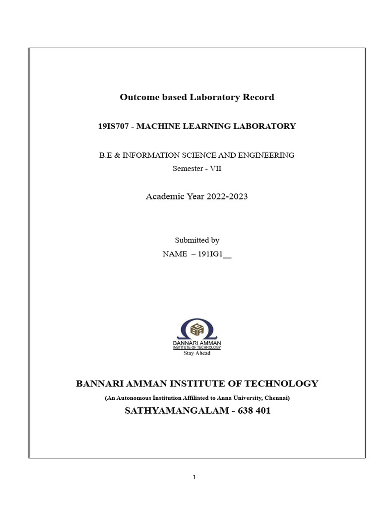 Outcome Based Lab Report | PDF | Bayesian Network | Machine Learning