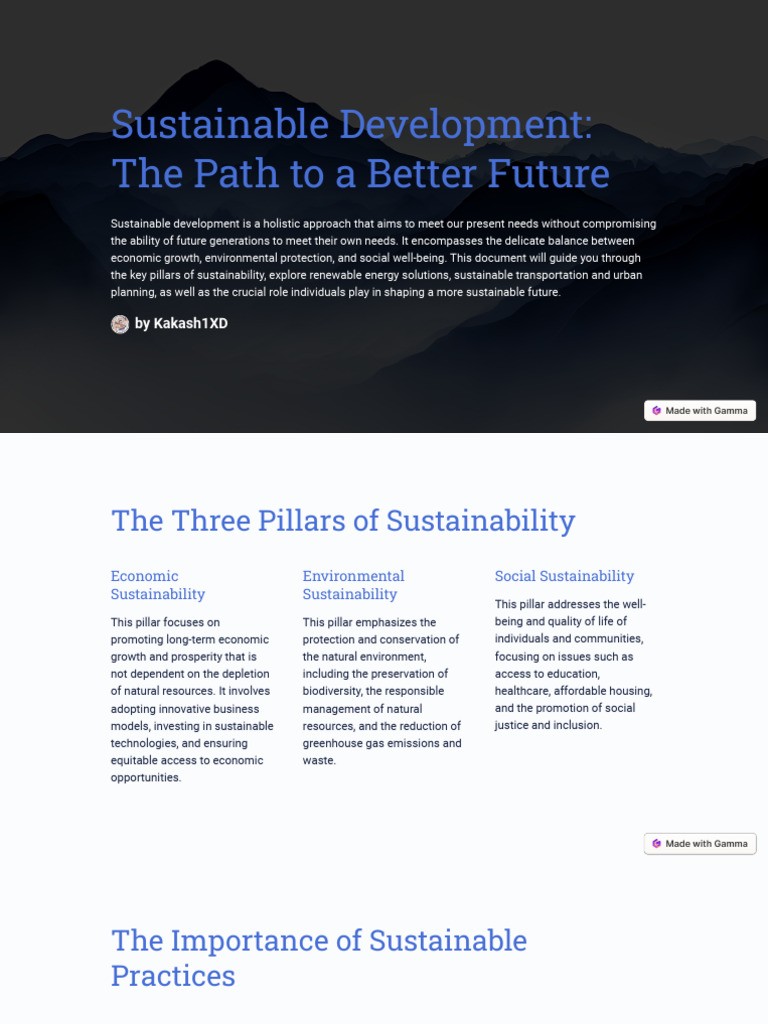 Sustainable Development The Path To A Better Future | PDF ...