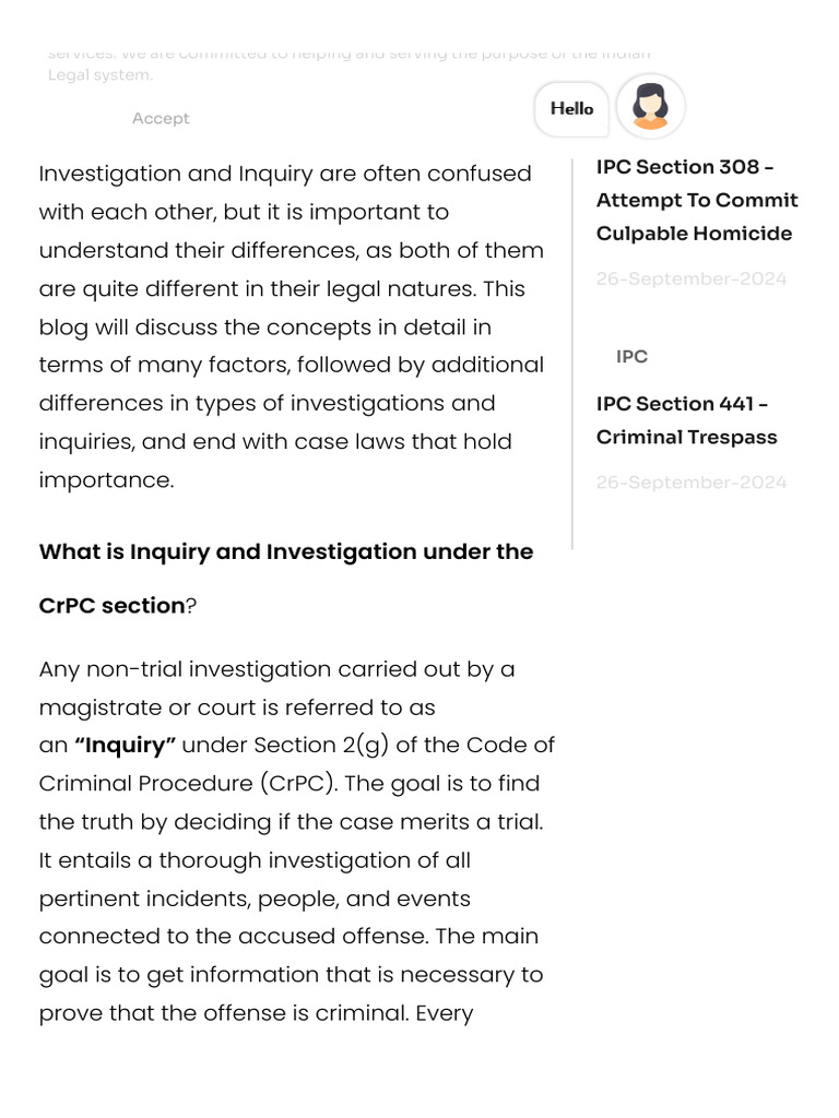 Difference Between Investigation and Inquiry | PDF | Evidence (Law ...