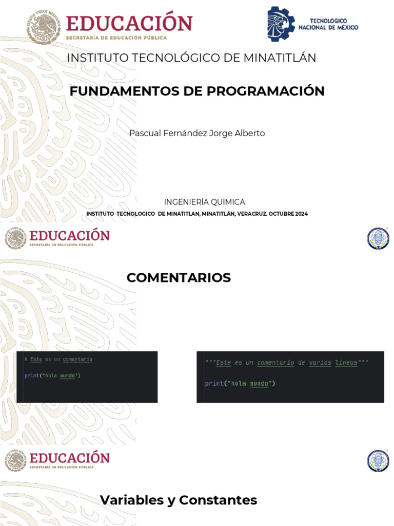 Programacion Jorge Alberto Pascual Fernandez | PDF | Python (lenguaje de programación) | Lógica ...