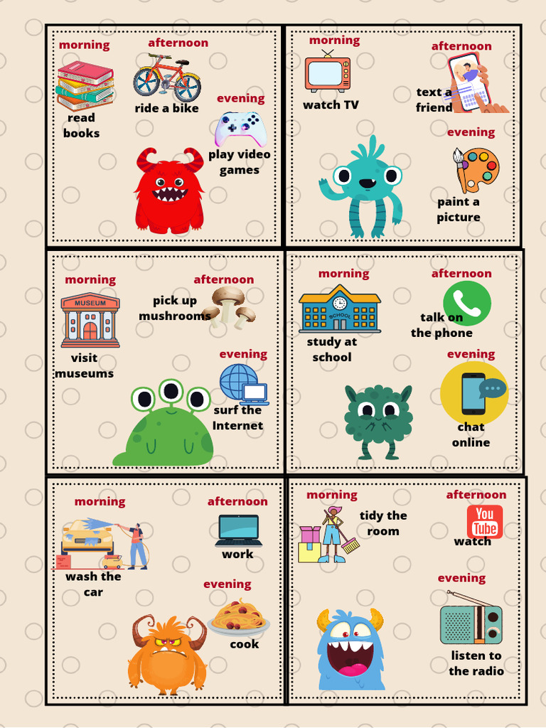 Monsters Morning Afternoon Evening | PDF
