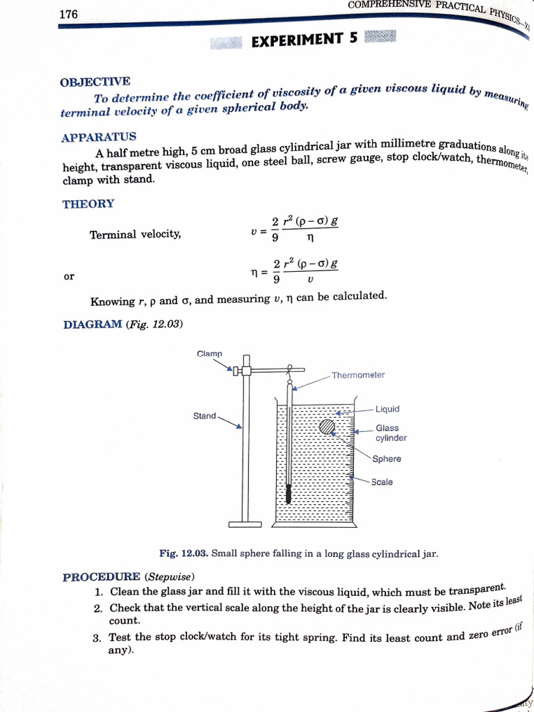 Viscosity Coefficient Experiment Guide | PDF | Viscosity | Liquids