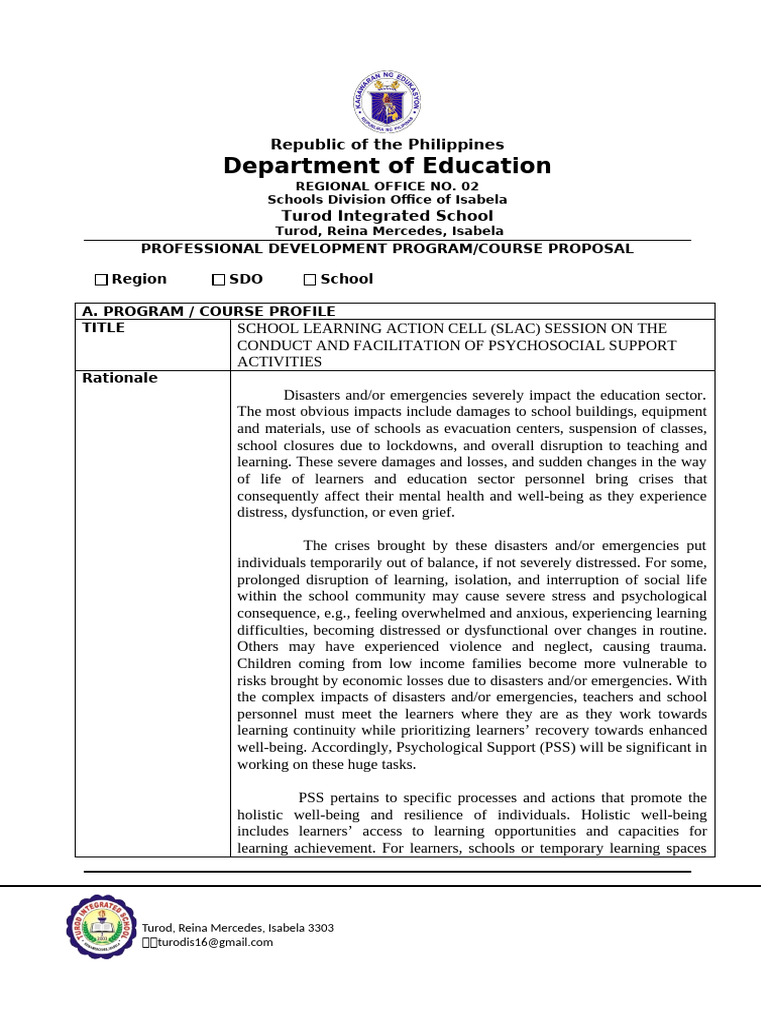 Slac-Proposal-New-Form-Fm-Hrd-001-1 - Final | PDF | Learning ...