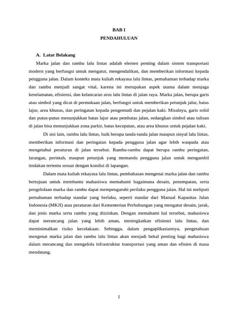 Laporan Analisa Marka Jalan | PDF