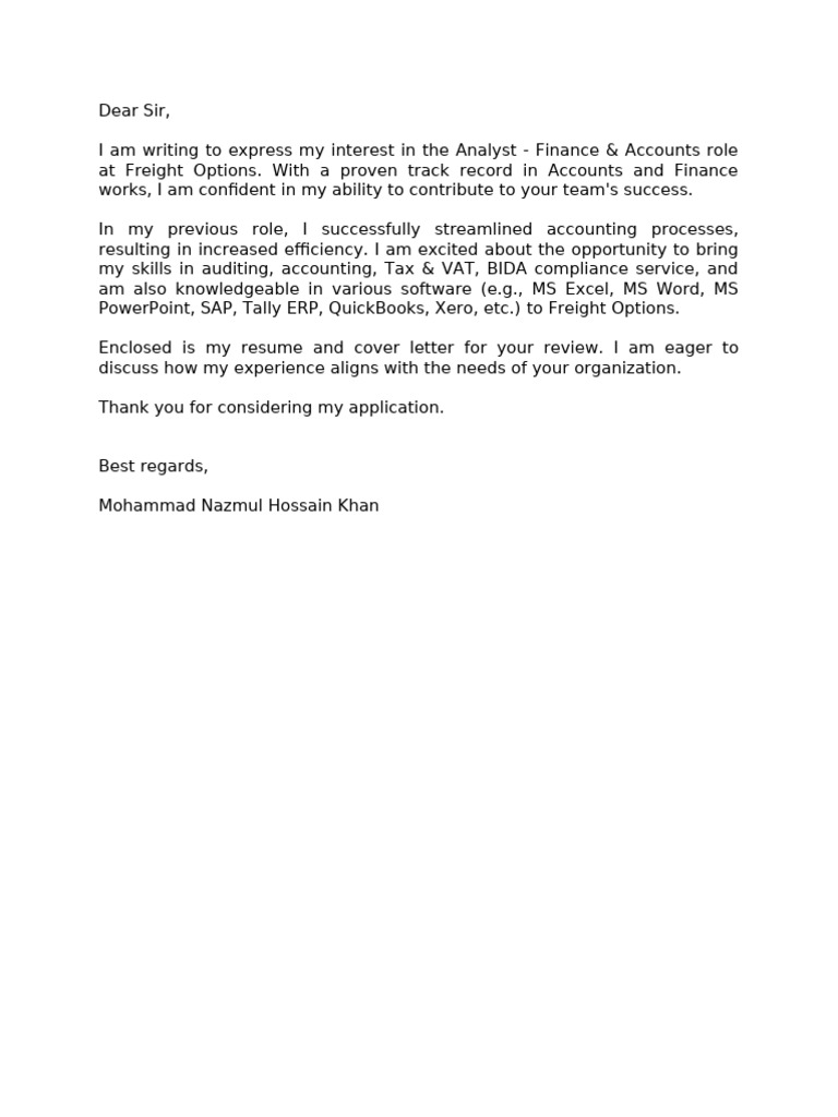 Cover Letter for Email | PDF