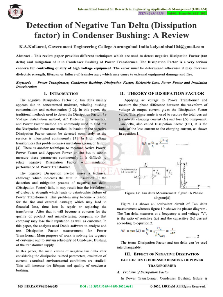 Correction Factor Tan Delta | PDF