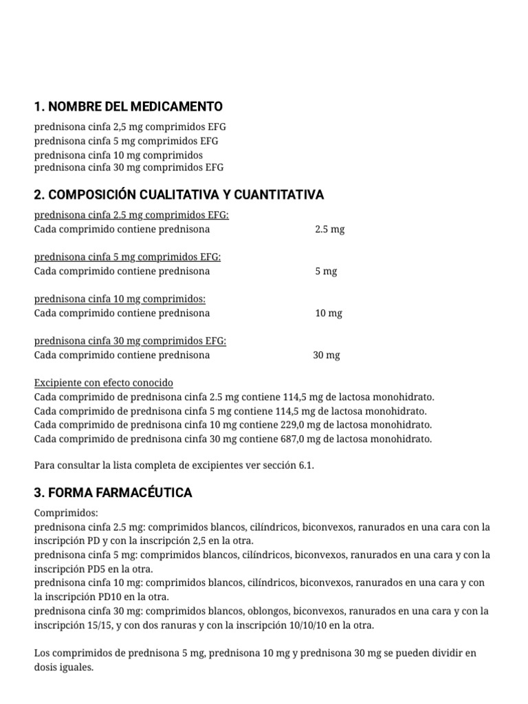 PREDNISONA CINFA 5 MG COMPRIMIDOS EFG | PDF | Causas de la muerte ...