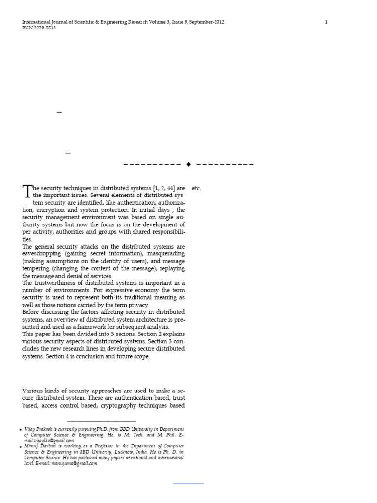 Distributed Systems Security Review | PDF | Computer Security | Security