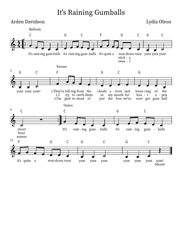 It's Raining Gumballss | PDF