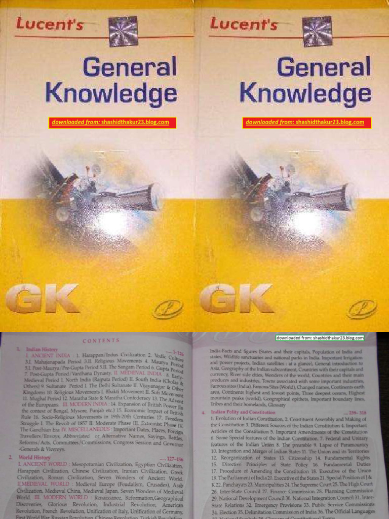 Lucent General Knowledge (GK) Book PDF in English Download | PDF
