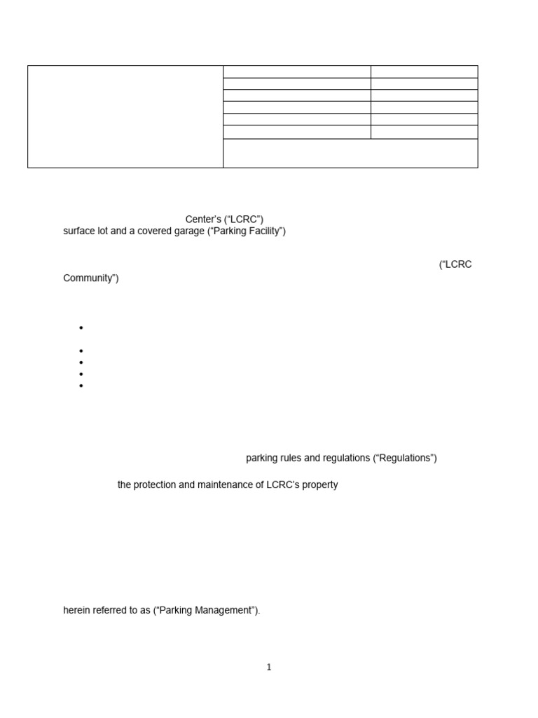LCRC Parking Policy and Regulations | PDF | Parking | Traffic