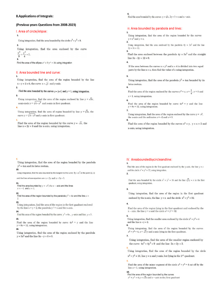 Application of Integrals | PDF | Area | Elementary Mathematics