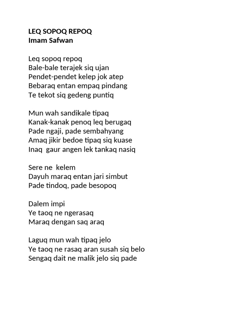 Puisi Pilihan SD Sasak | PDF