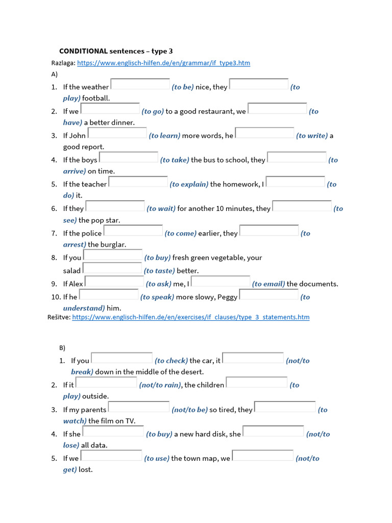 CONDITIONAL Sentences Type 3 | PDF | Foreign Language Studies