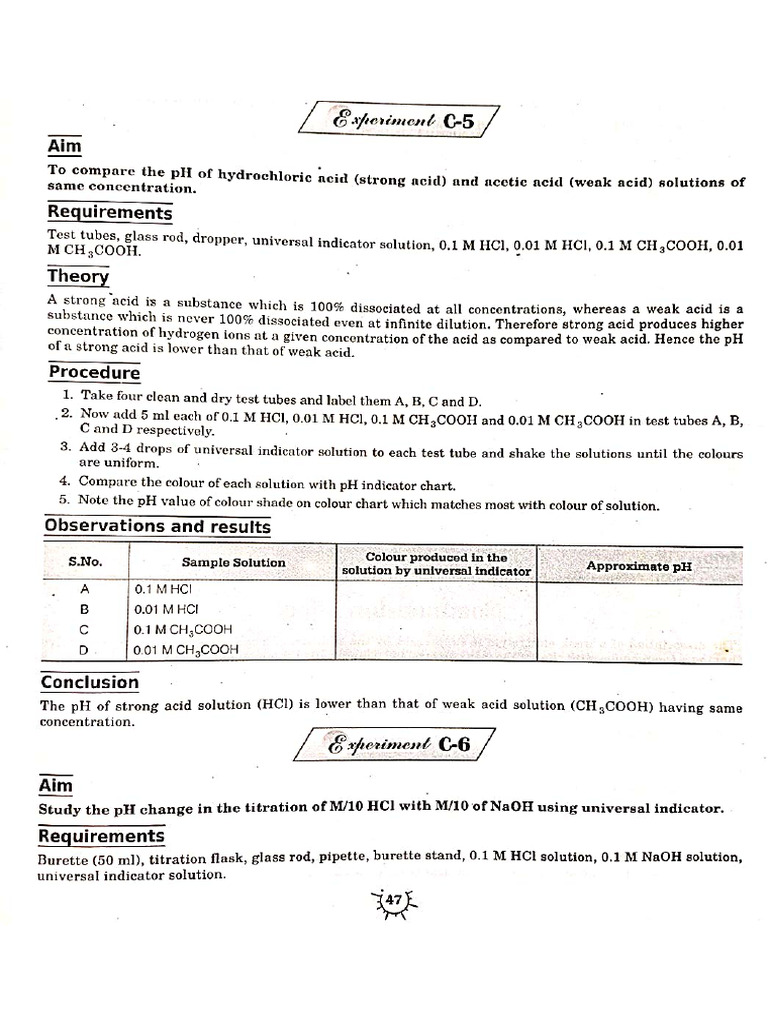 PH Experiments | PDF