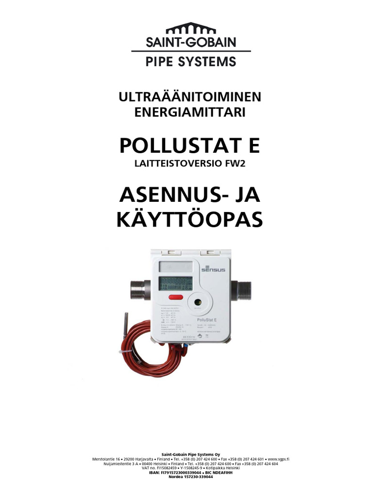 PolluStat E FW2 Asennus - Ja Käyttöopas 07-2012 | PDF