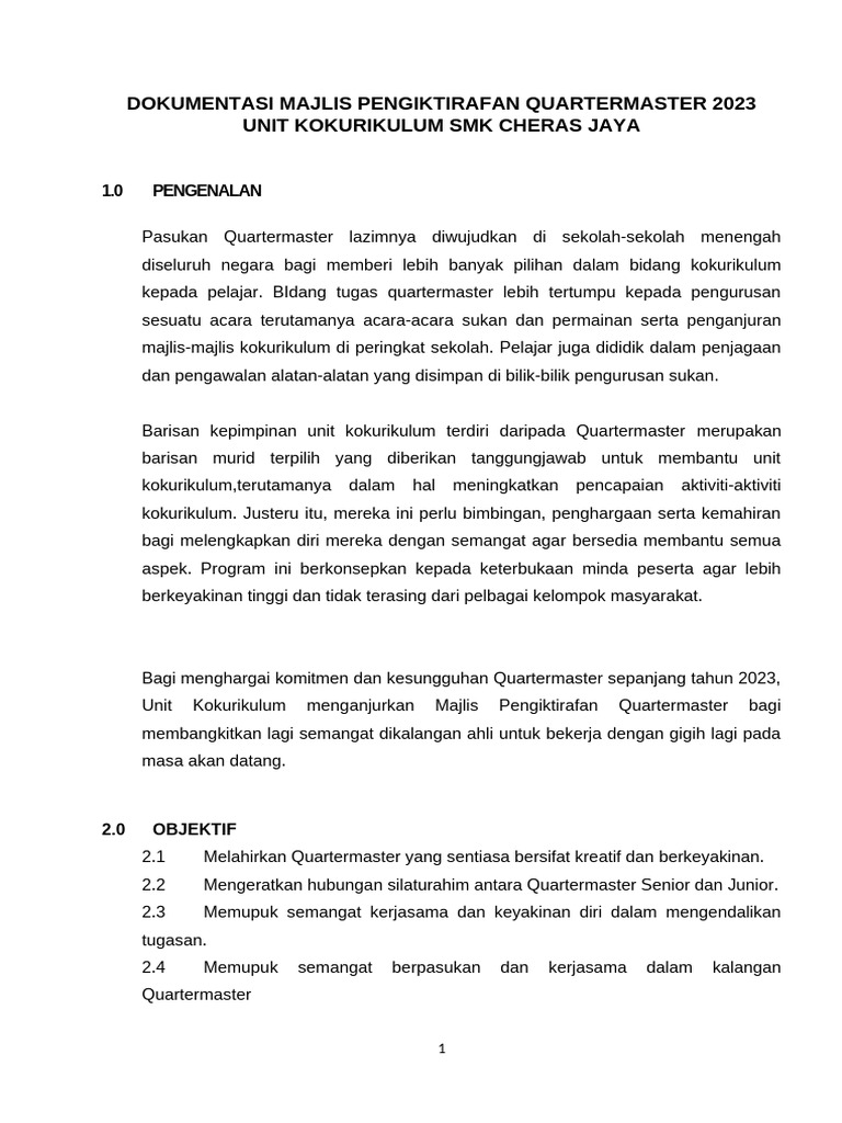 Pengiktirafan Quartermaster 2023 | PDF