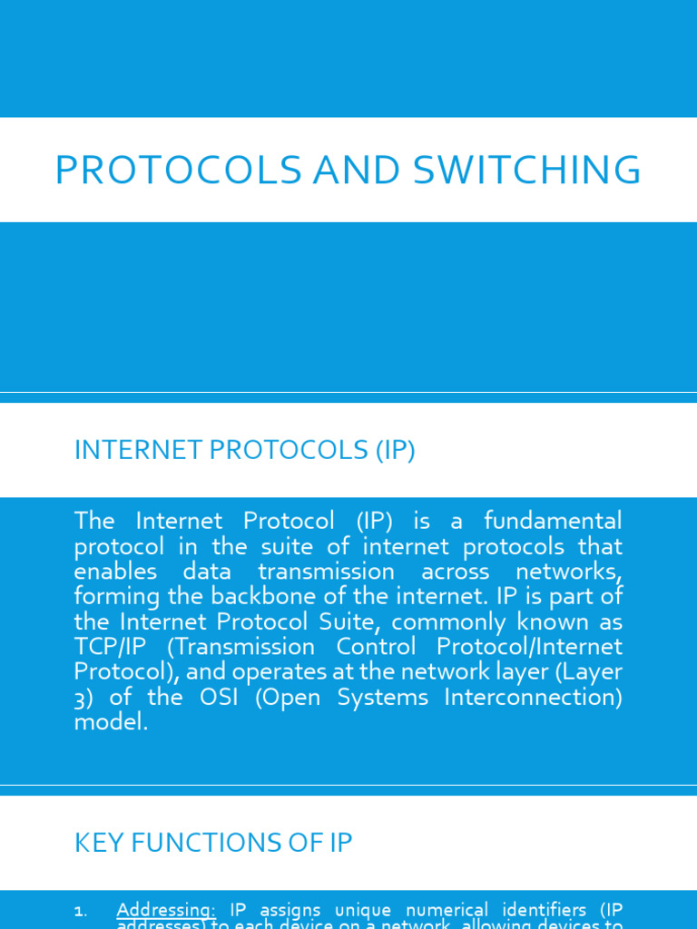 Protocols and Switching | PDF | Transmission Control Protocol | Internet Protocols