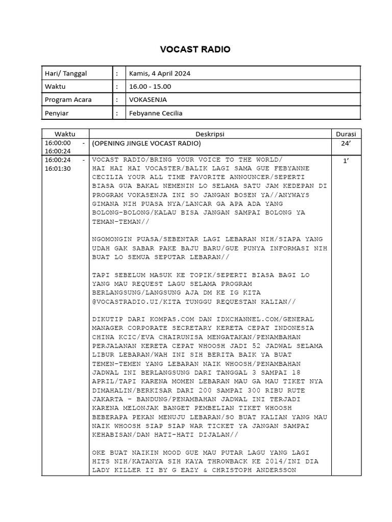 Naskah Radio | PDF | Seni