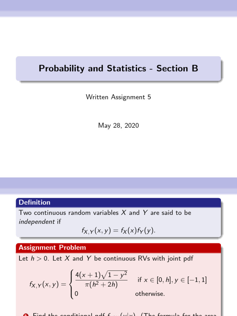 Independent Random Variables in Probability | PDF | Probability Density Function | Mathematics