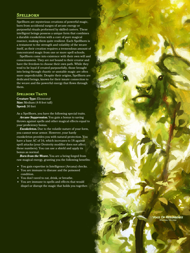 Spellborn: Magic-Infused Beings | PDF