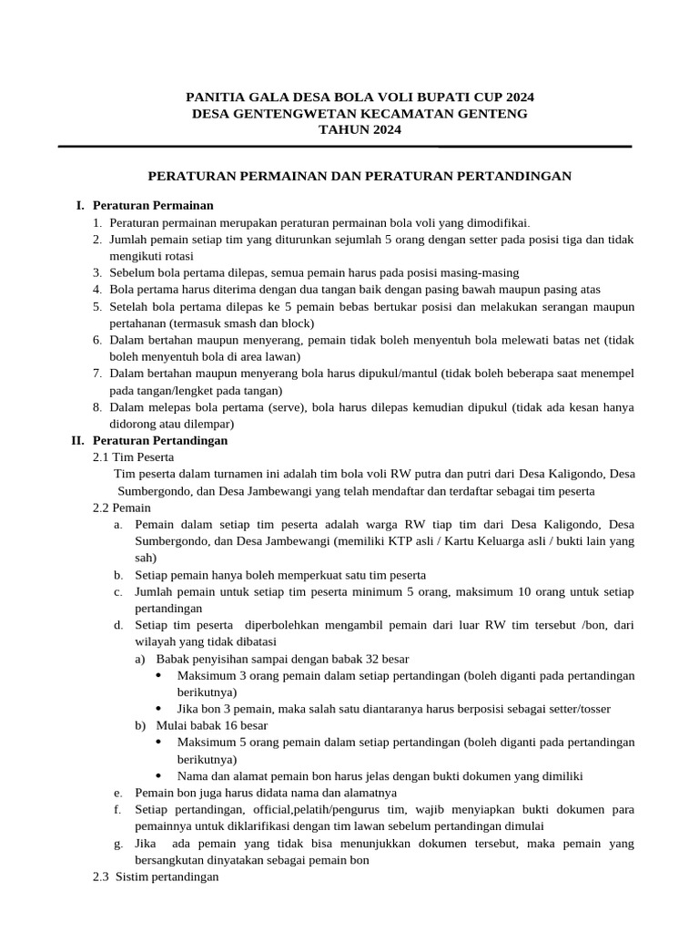 Peraturan Permainan Dan Peraturan Pertandingan | PDF | Olahraga & Rekreasi