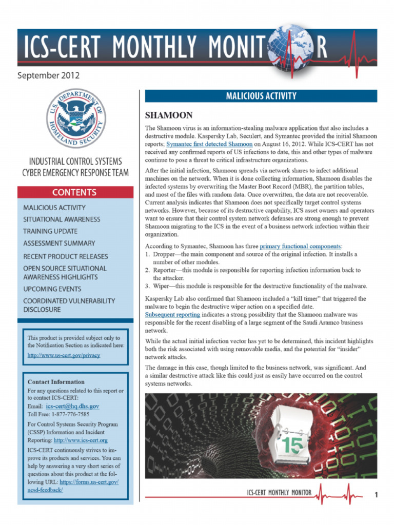 ICS-CERT Monitor Sep2012 | PDF