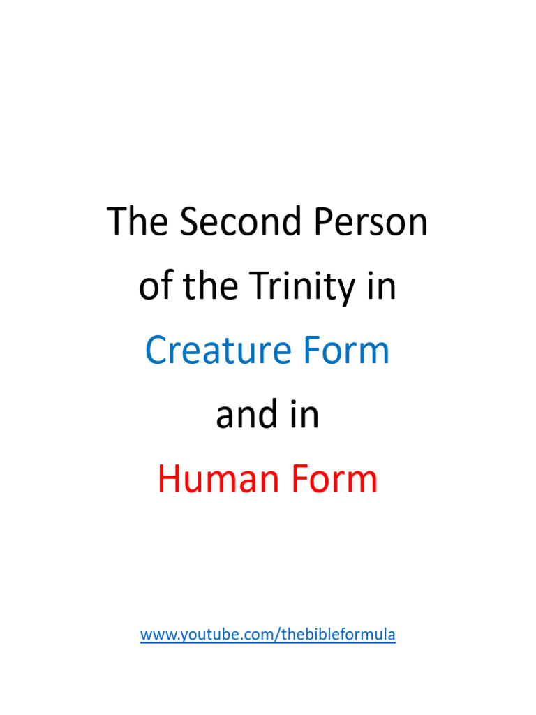 Trinity's Second Person: Creation & Redemption | PDF | Trinity ...