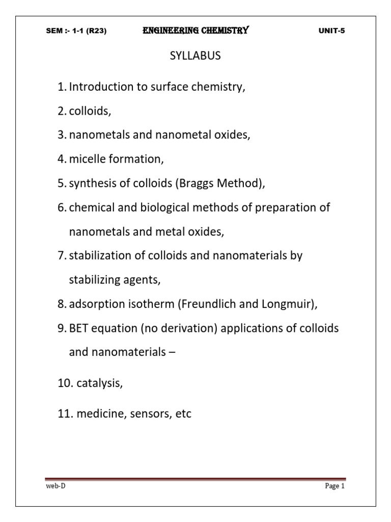 EC UNIT-5 | PDF | Adsorption | Nanoparticle