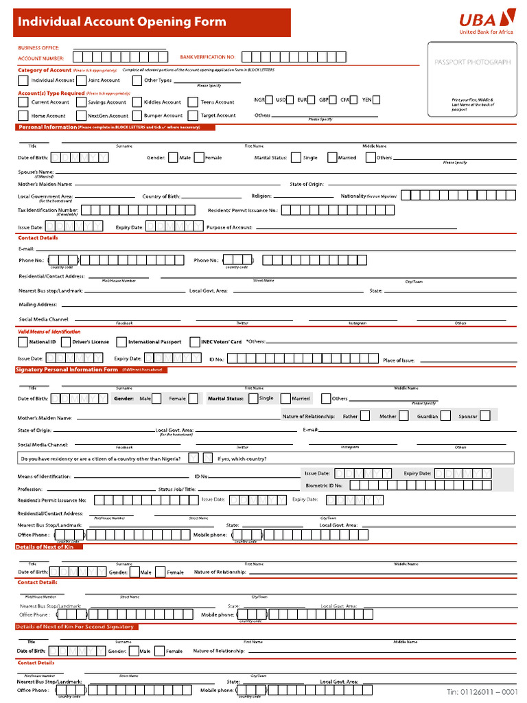 Individual Account Opening Form | PDF