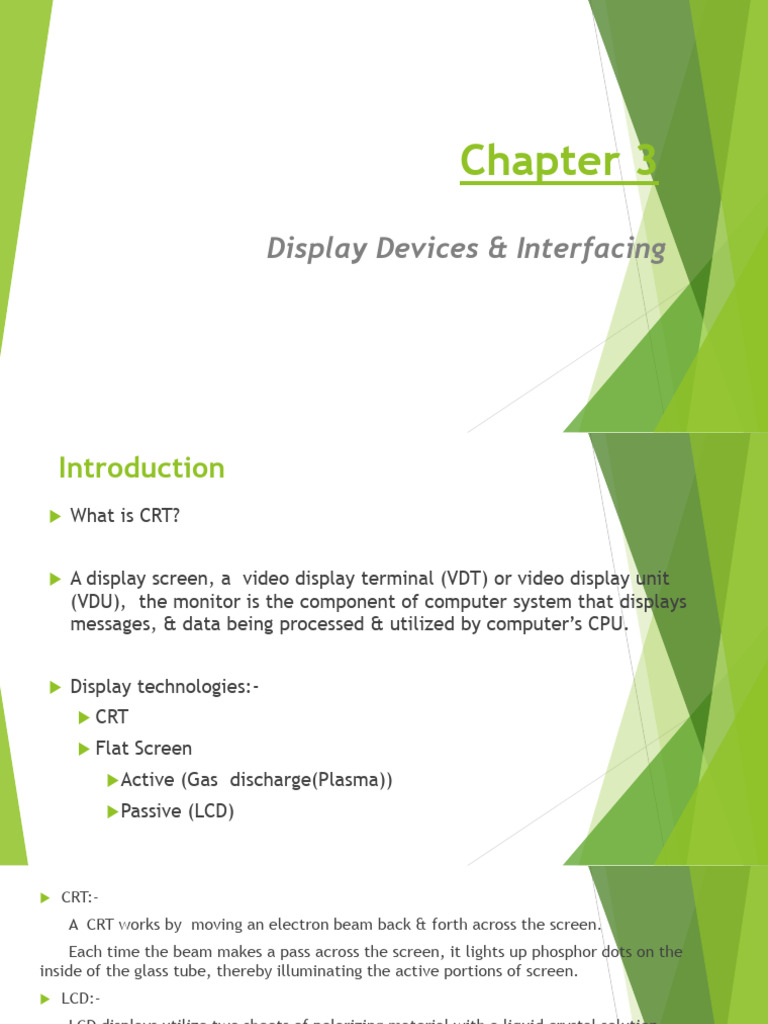 Display Devices & Interfacing | PDF | Computer Monitor | Liquid Crystal Display