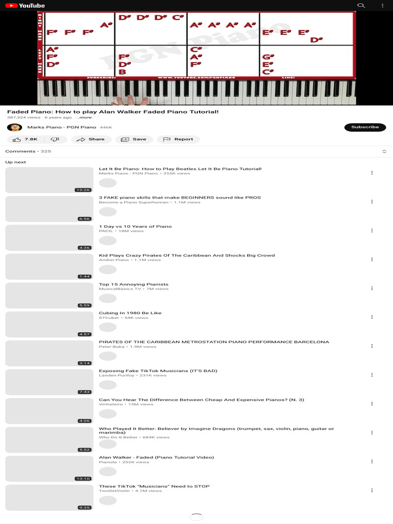 Faded Piano Tutorial by Alan Walker | PDF