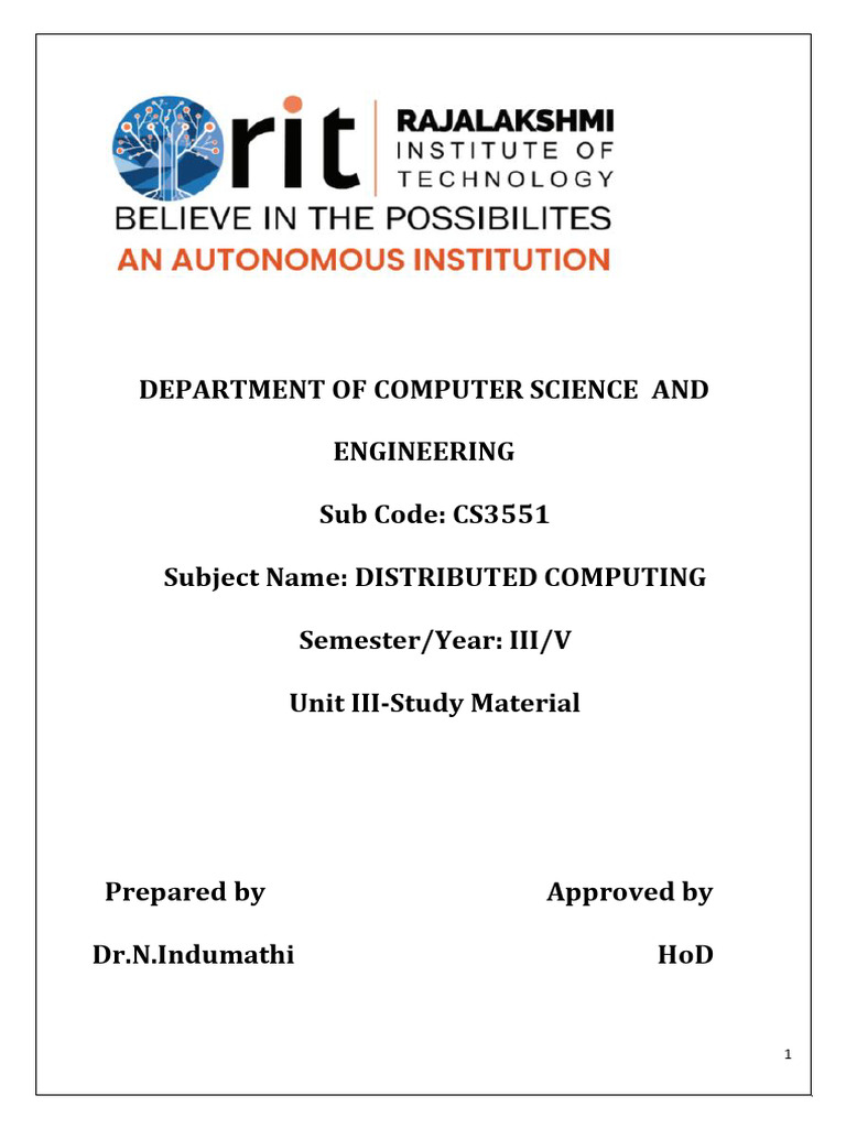 DC_Unit III | PDF | Distributed Computing | Computing