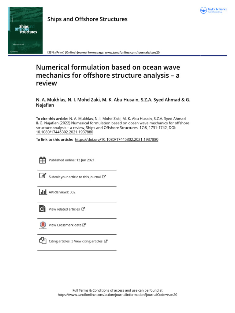 Numerical formulation based on ocean wave mechanics for offshore ...