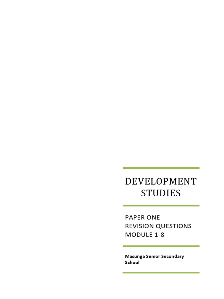 Development Studies Revision Guide | PDF | Infant Mortality | Literacy