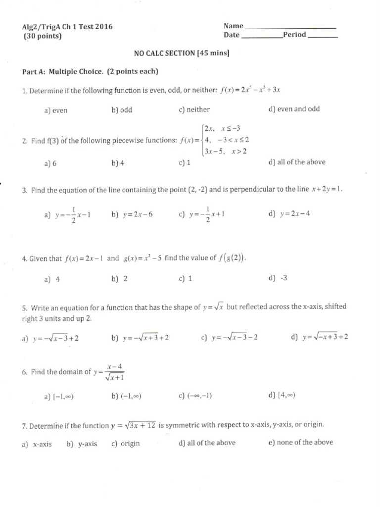 Chap1 Test 2016 | PDF