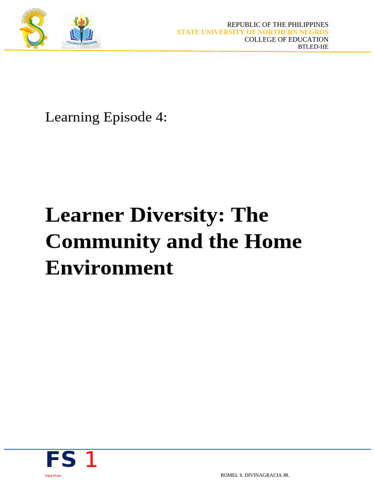 FS1-E4 | PDF | Learning | Human Development