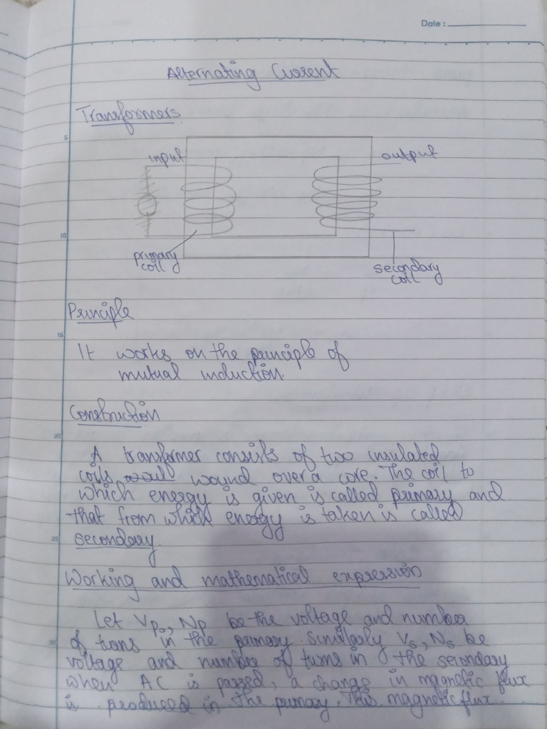 Alternating Current Notes Pdf