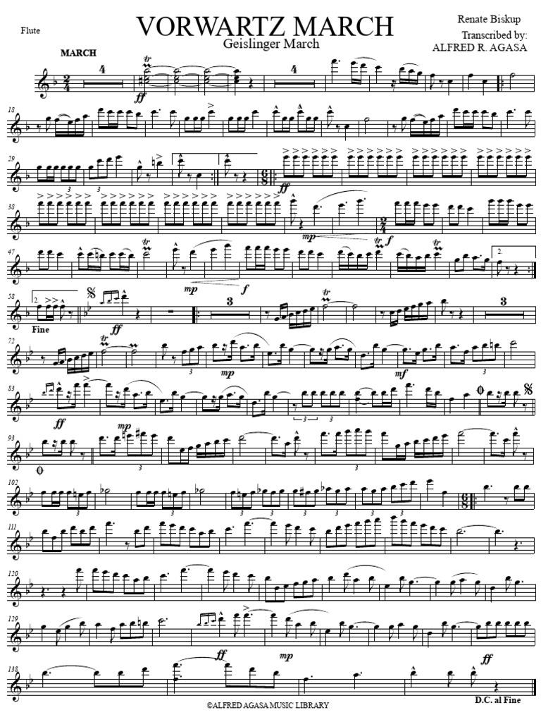 VORWARTZ MARCH SCOREB - Flute | PDF