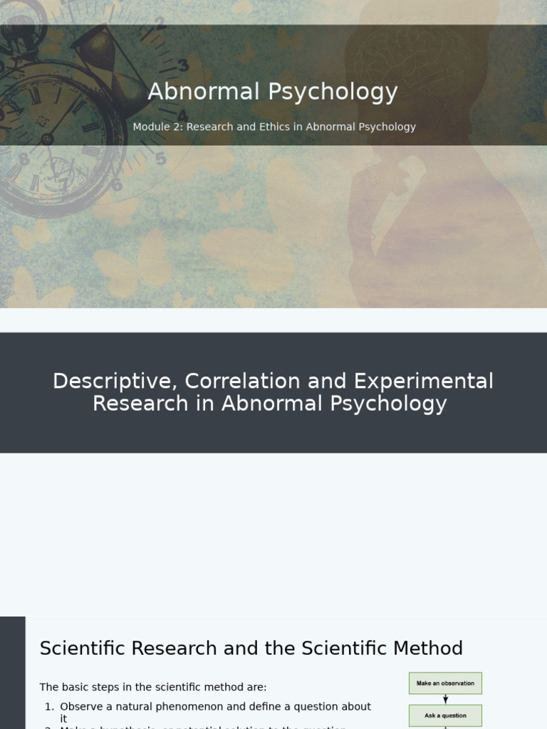 Research Methods in Abnormal Psychology | PDF | Insanity Defense ...