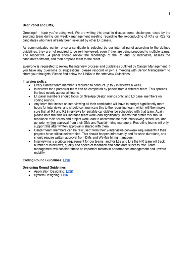 Interview Process - Guidelines For Panel | PDF | Computing